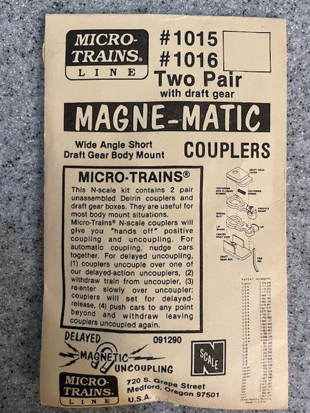 Micro Trains N Scale Magne Matic Couplers 1015 1016 2 Pair W Draft G