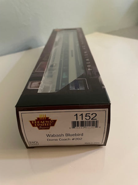 Broadway Limited HO Scale 1152 Dome-Coach Wabash Bluebird #202 ...