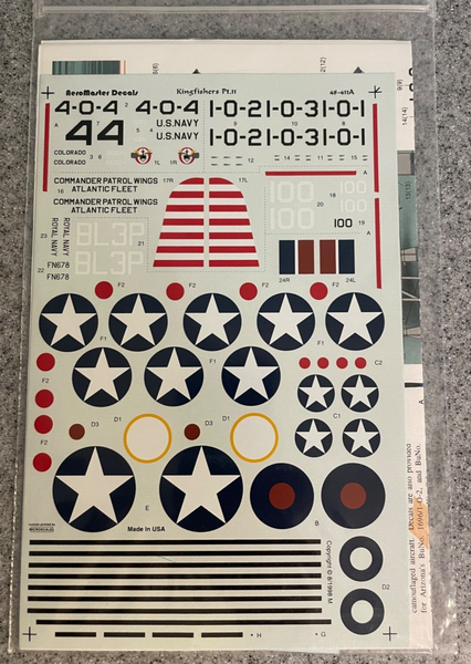 Aeromaster Decals 1/48 Kingfisher Part II for Monogram, Revell, etc #4 ...