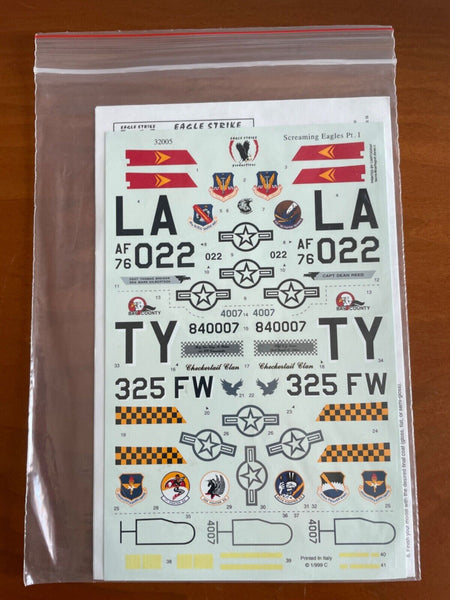 Eagle Strike Decals 1:32 #ES32005 F-15 Screaming Eagles for Tamiya ...