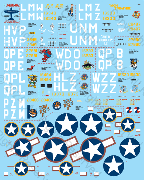 Fundekals 1/48 decals P-47 Thunderbolts for Tamiya - 48041 – Victory Models