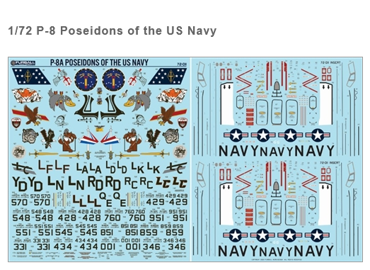 Furball Aero-Design 1/72 decals P-8A Poseidons of the US Navy - 72-011 ...