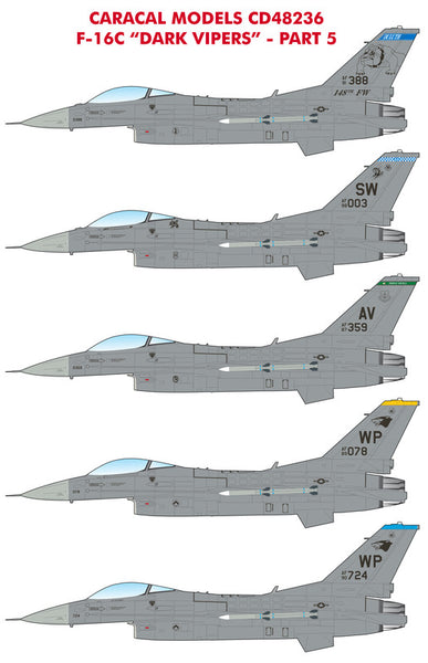 Caracal 1/48 Scale decals for F-16C "Dark Vipers" Part 5 - CD48236 ...