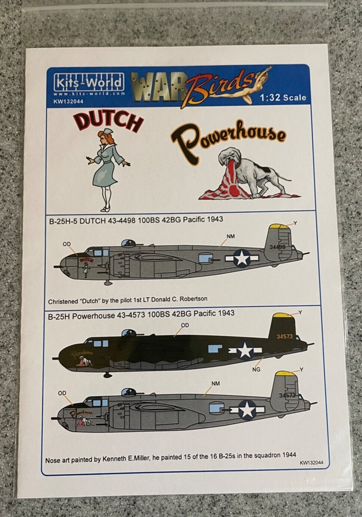 1:32 Kits World Decals KW132044 B-25 Mitchell for HK Models – Victory ...