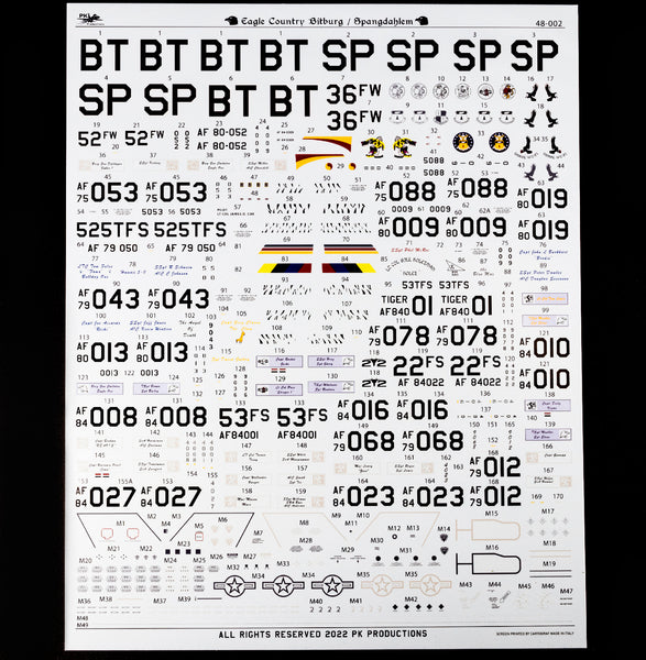 PK Decals 1/48 48-002 - Eagle Country Bitburg/Spangdahlem for GWH or H ...