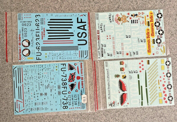 1:32 Print Scale Decals 4 sets for Trumpeter, Tamiya, Hasegawa, etc ...