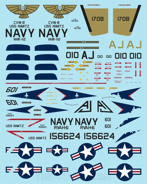 Bullseye 1/48 Decals 48033 - Carrier Air Wing 8 USS Nimitz 1976-1979 ...