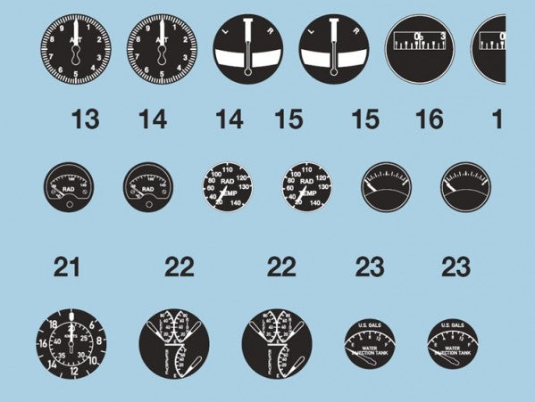 Airscale 1/48 scale WWII US Navy & USMC aircraft instrument dial decal ...