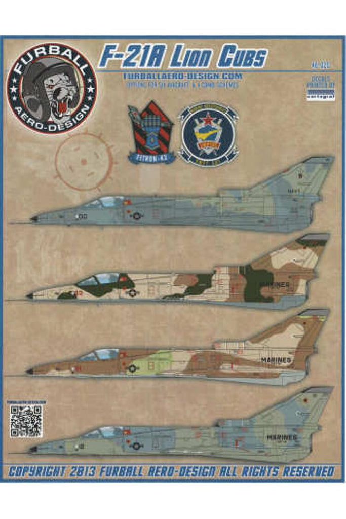 Furball Aero Design 1/48 decals F-21A Lion Cubs Kinetic Kfir 48020 ...
