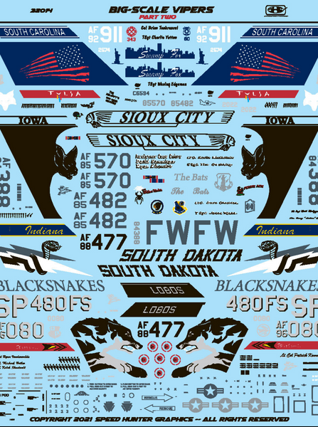 Speed Hunter Graphics 32014 1/32 Decal Big Scale Vipers, Part II for T ...