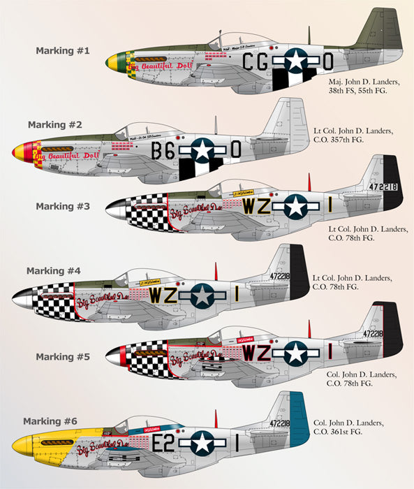 Lifelike 1/32 decal P-51 Mustang Pt3 Big Beautiful Doll for Tamiya or ...