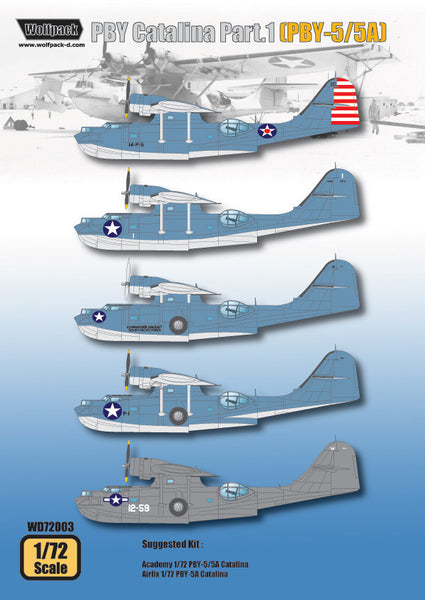 Wolfpack 1/72 scale decal PBY Catalina Part1 PBY-5/5A for Academy WD72 ...